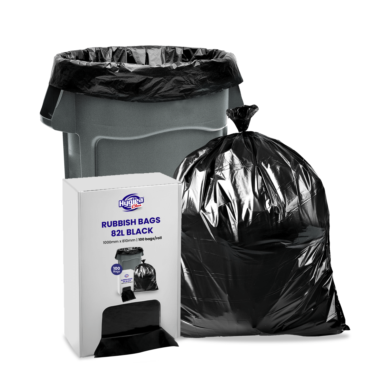 Hygiea Clean Rubbish Bags Black | 60L, 80L, 120L & 240L Sizes